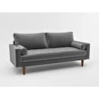 US Pride Furniture Womble 69.7 in. Grey Velvet 2-Seater Lawson Sofa ...
