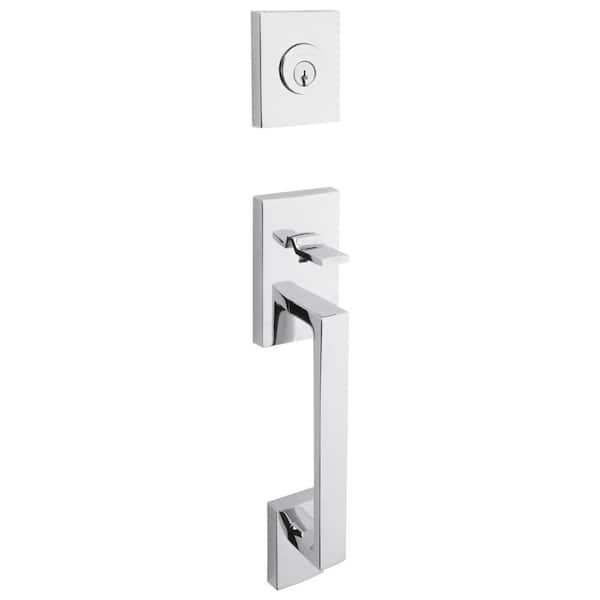Baldwin La Jolla Polished Chrome Door Handleset x Square Lever Square ...