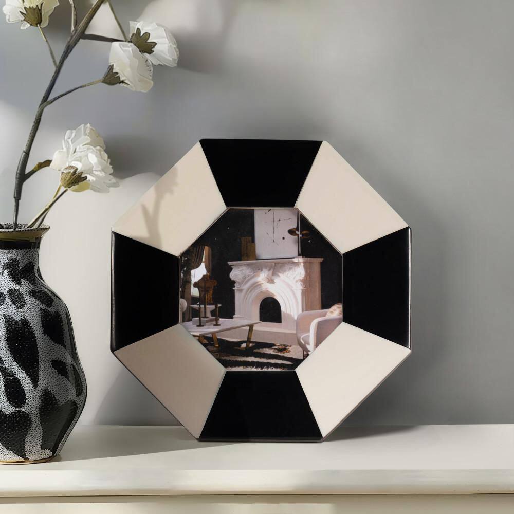 Liv & Skye Black 6.5 in. x 1 in. Resin Irregular Contemporary Octagon ...