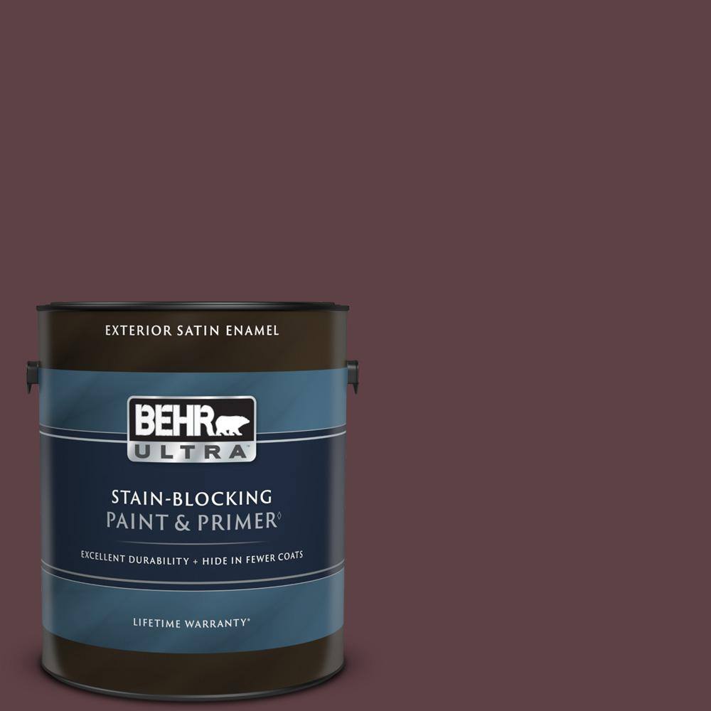 BEHR ULTRA 1 gal. #MQ1-49 Raspberry Truffle Satin Enamel Exterior Paint ...