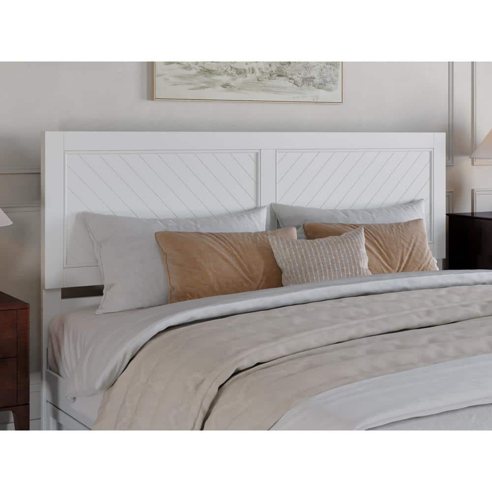 AFI Canyon Cottage Cabin V Chevron Design White Solid Wood King Size ...