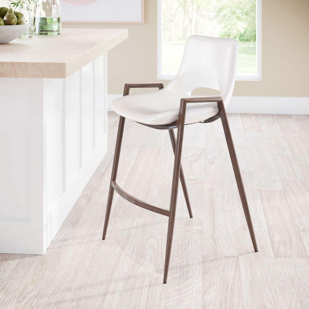 HOME IMPORTS EMPORIUM 19.9 in. H White Finish High Back Wood Bar Stool ...