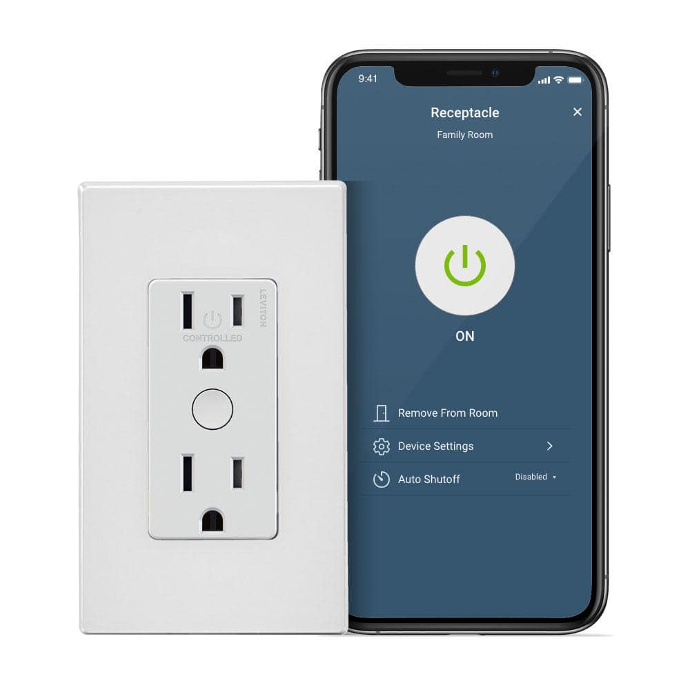 Leviton Decora Smart Wi-Fi Duplex Tamper Resistant Outlet, No Hub ...