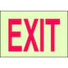 Brady 7 in. x 10 in. Glow-in-the-Dark Self-Stick Polyester Exit Sign ...