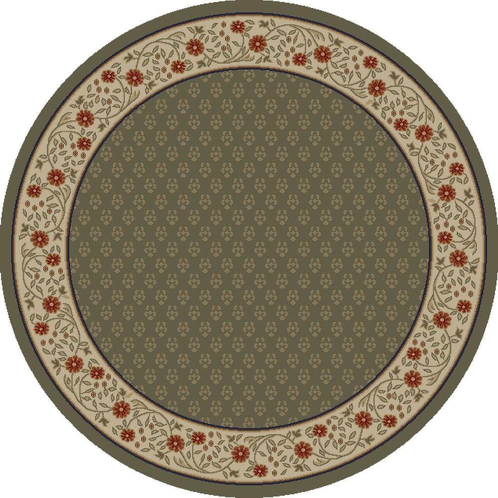 Concord Global Trading Jewel Harmony Green 5 ft. x 5 ft. Round Area Rug ...