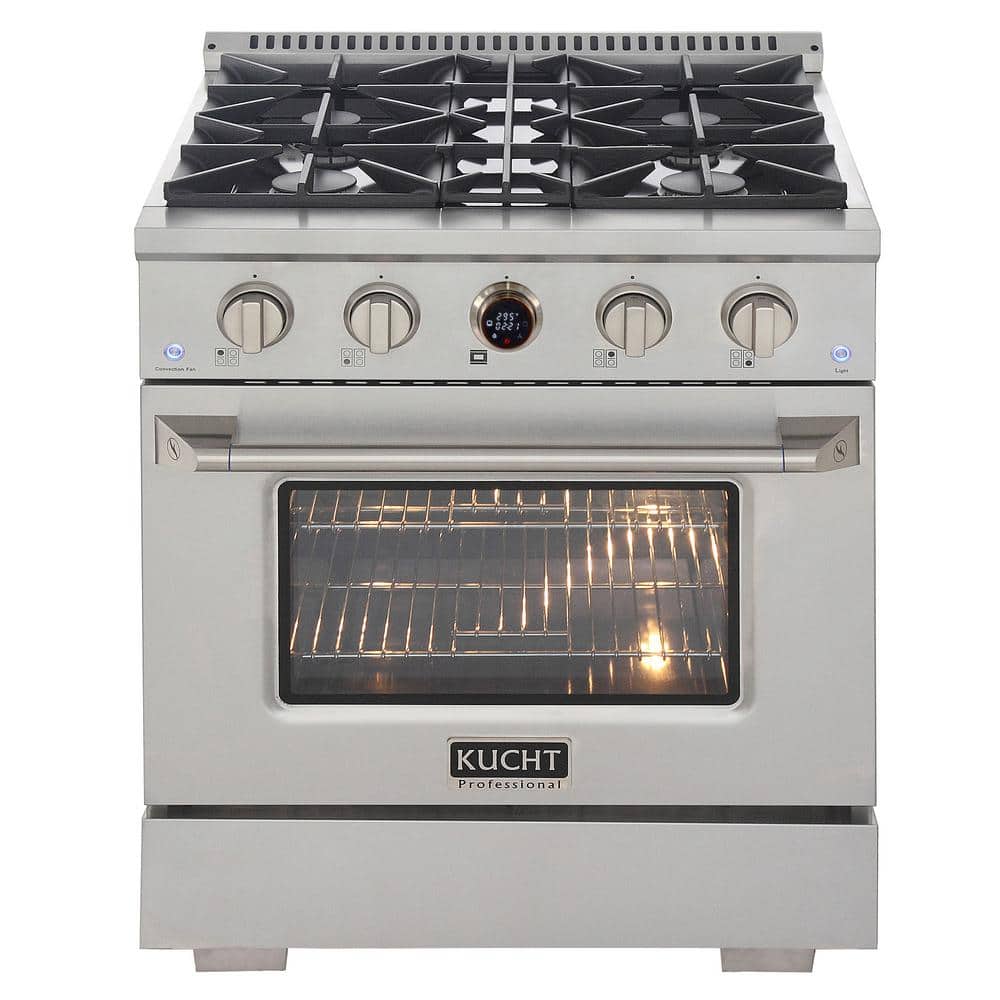 Kucht 30 in. 4.2 cu. ft. 4-Burners Dual Fuel Range for Propane Gas in ...