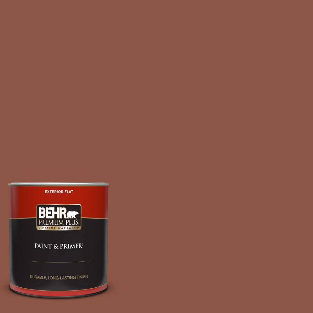 BEHR PREMIUM PLUS 1 qt. #S180-7 True Copper Flat Exterior Paint ...