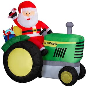 4.5 ft. Tall x 4 ft. W Christmas Inflatable Animated Airblown-Santa in ...