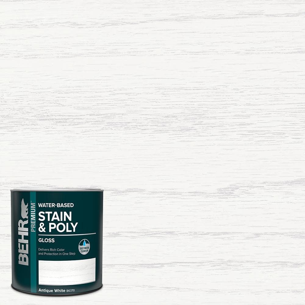 BEHR PREMIUM 1 qt. #TIS-370 Antique White Gloss Semi-Transparent Water ...