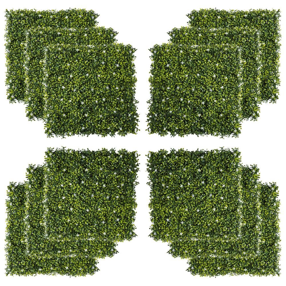 Tunearary 20 in. x 20 in. Outdoor Artificial Grass Wall Panel Privacy ...