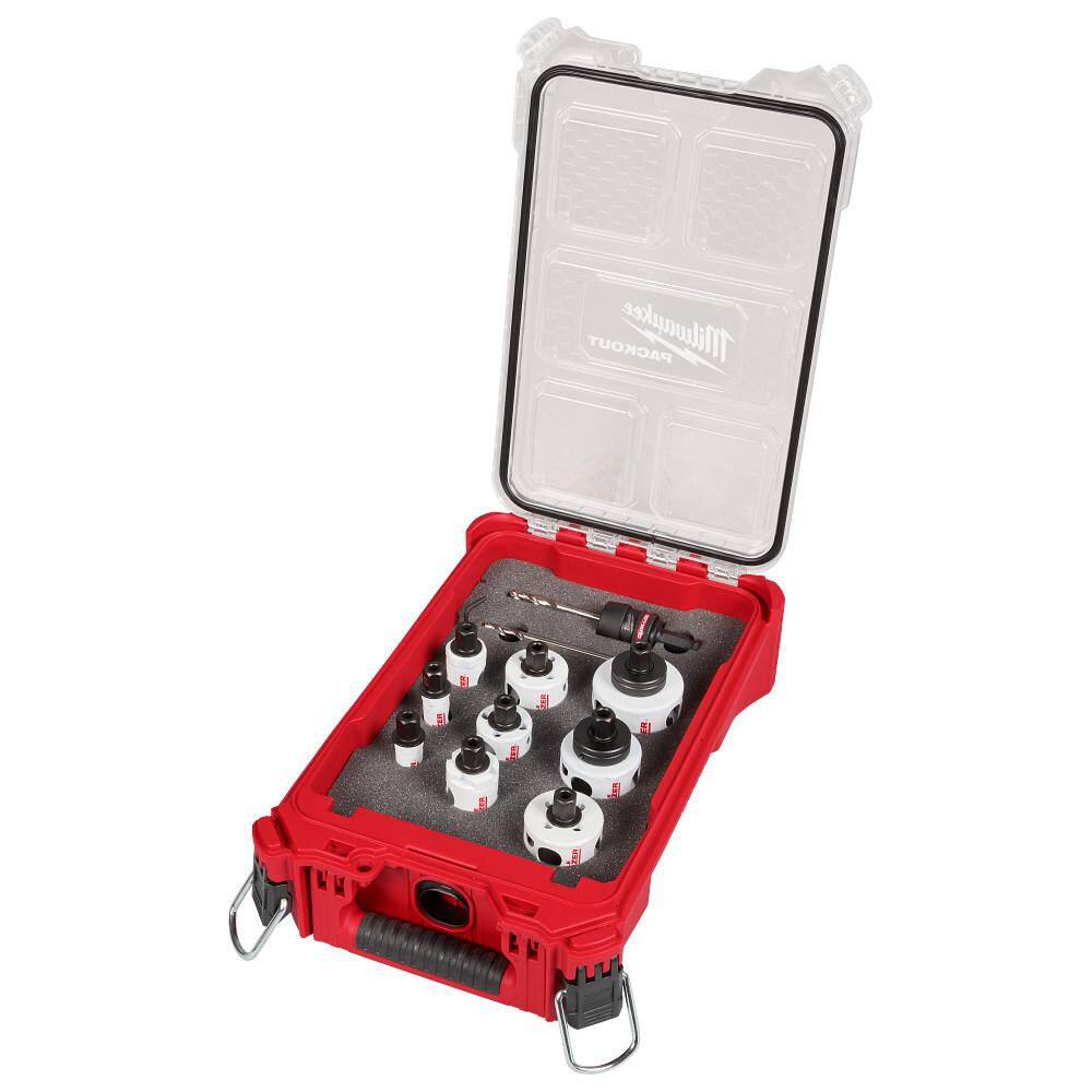 Milwaukee Hole Dozer Bi-Metal Hole Saw PACKOUT Kit (12-Piece) with QUIK ...