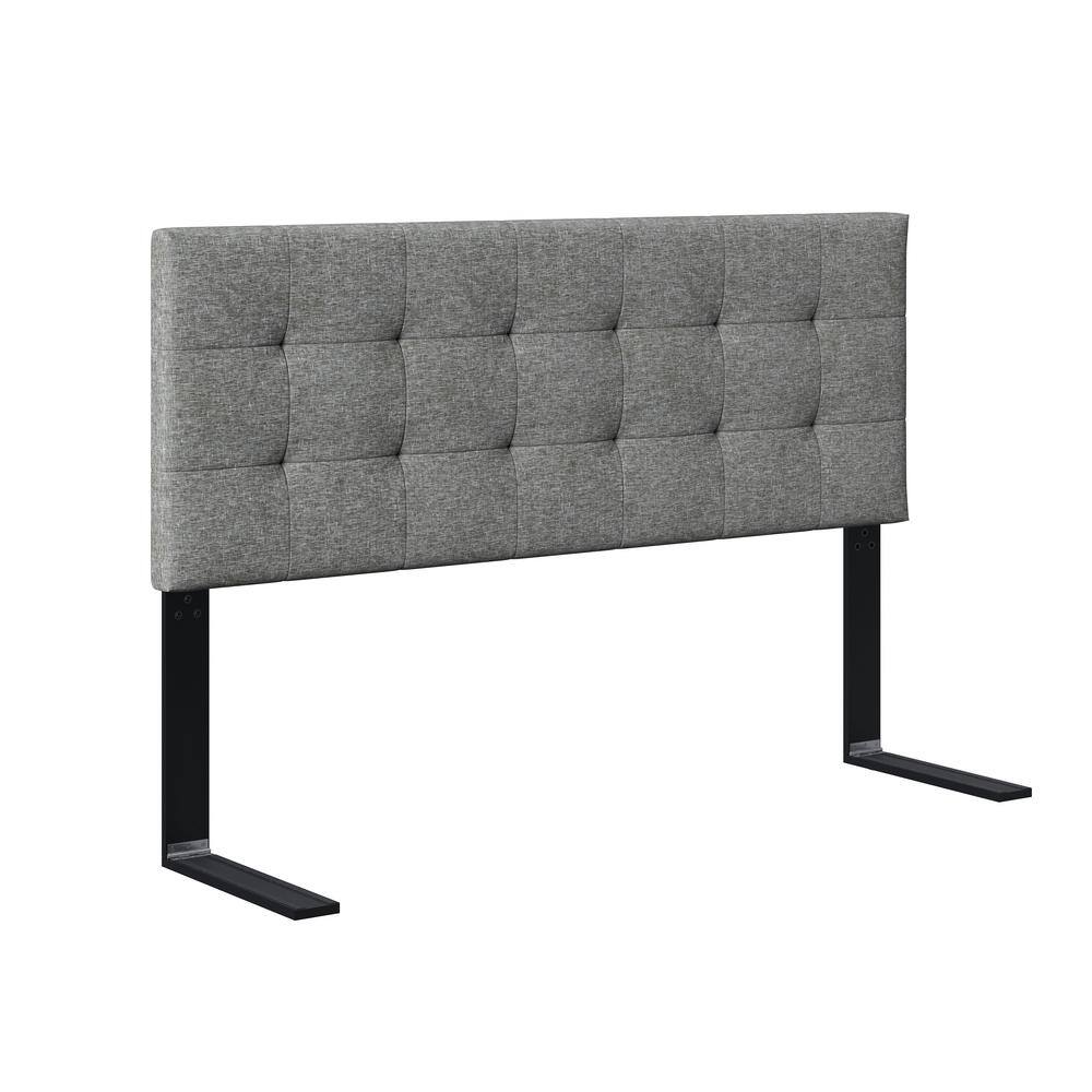 Boyd Sleep Gray Linen Queen Universal Adjustable Upholstered Headboard ...