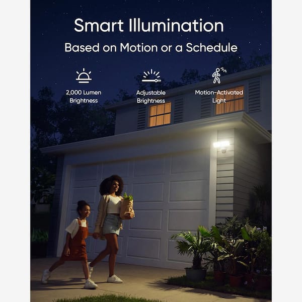 eufy E340 Outdoor Hardwired Floodlight Security Camera with Pan and ...