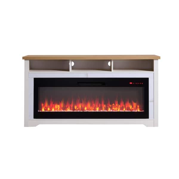 Sizzim 80 in. Freestanding Electric Fireplace TV Stand with Adjustable ...