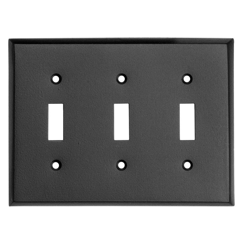 AGELESS IRON Triple Toggle Wall Plate in Black Iron 600953 - The Home Depot