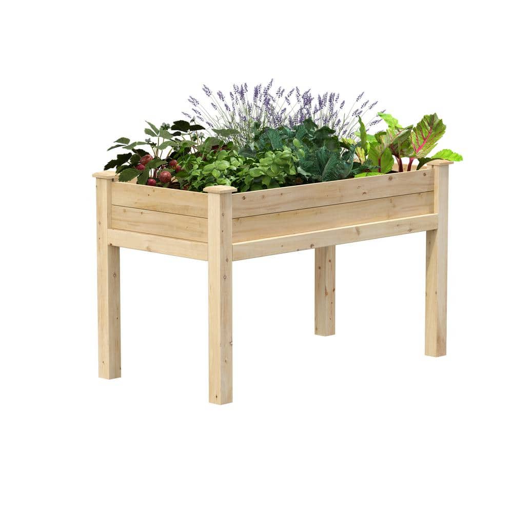 Reviews for Greenes Fence Original Natural Wood Cedar Rectangle Elevated Garden Raised Bed with ...