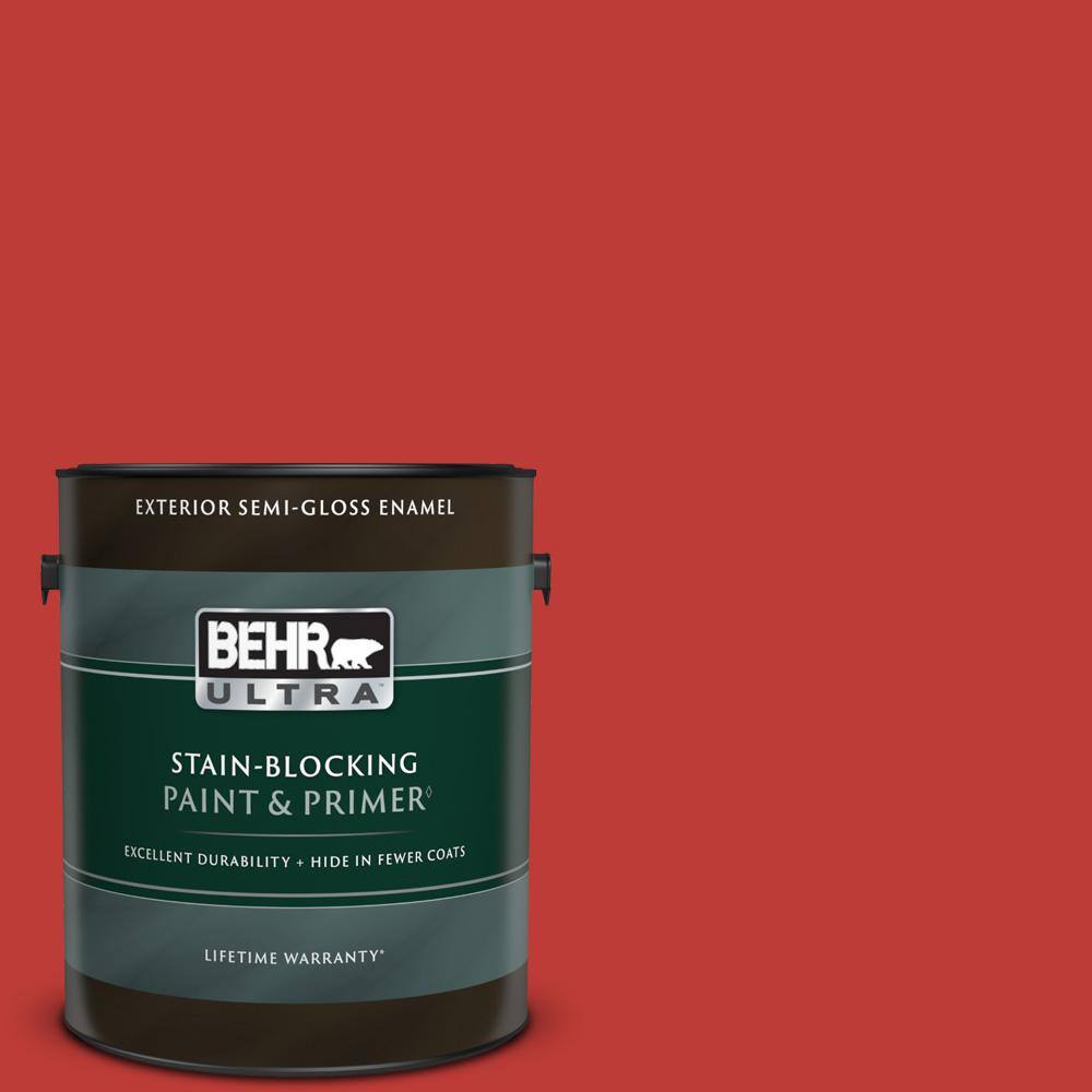 BEHR ULTRA 1 gal. #P150-7 Flirt Alert Semi-Gloss Enamel Exterior Paint ...