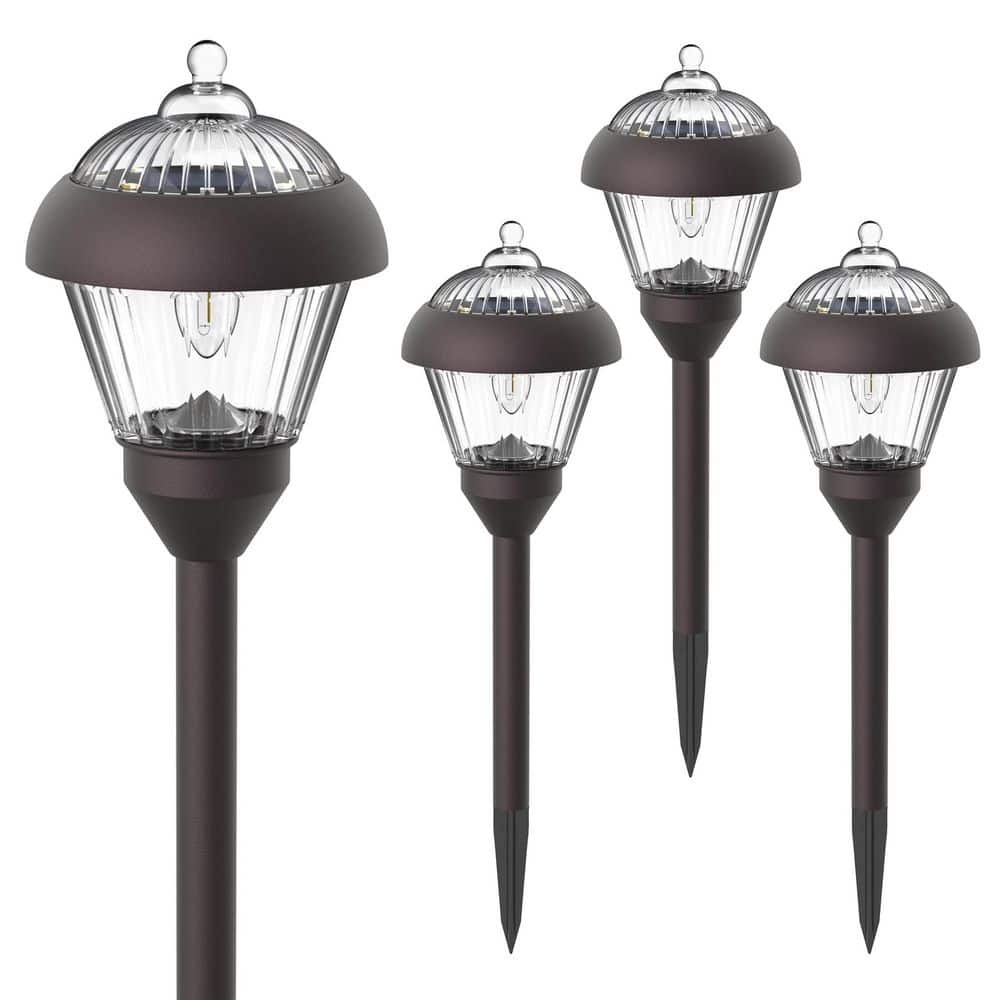 GIGALUMI Bronze Metal LED Waterproof Solar Path Light 4 pack P-L-4SX-X ...