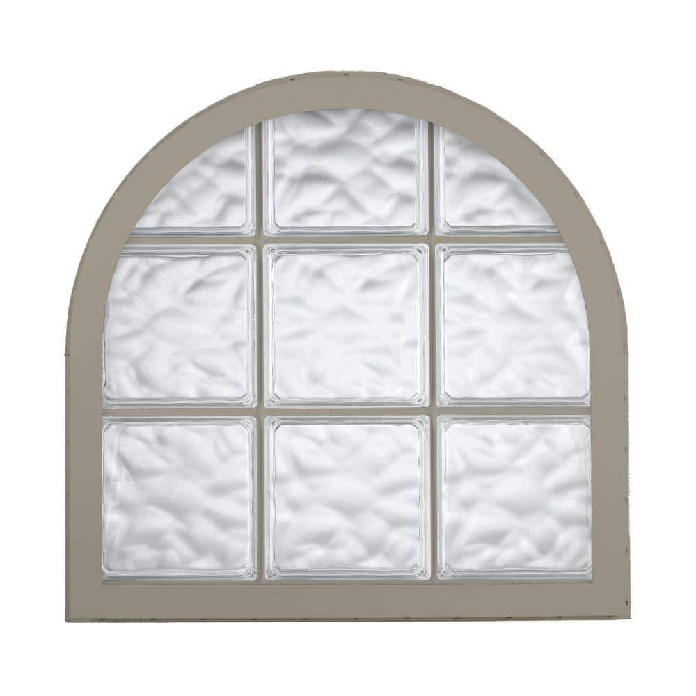Hy-Lite 42 in. x 50 in. Acrylic Block Round Top Vinyl Window in ...
