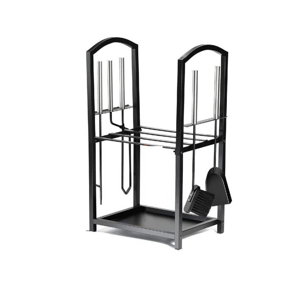17 in. W Iron Waterproof Firewood Rack-2-Tier HPBQRSK2VF - The Home Depot