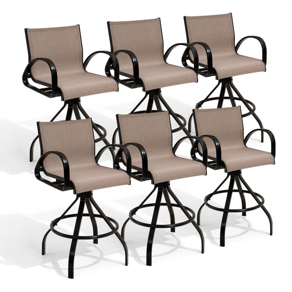 Pellebant Swivel Aluminum Sunbrella Textilene Mesh Fabric Outdoor Bar ...