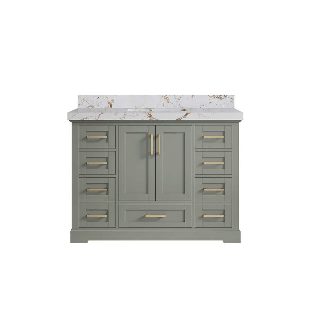 Willow Collections Boston 48 in. Single Sink Freestanding Evergreen ...
