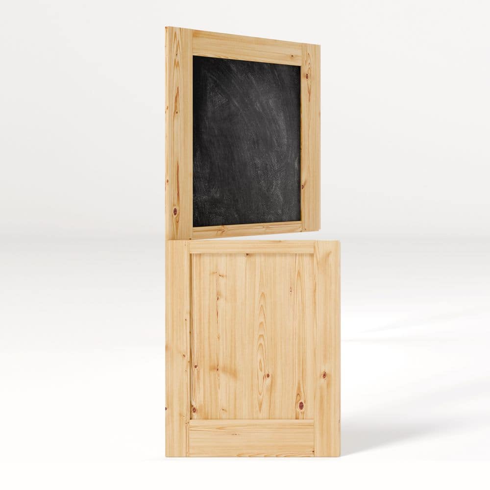 TENONER 36 in. x 80 in. Light Brown, Natural Textured Wood Primed ...