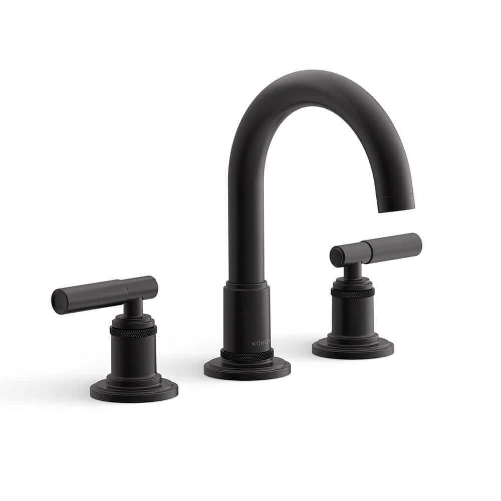 KOHLER Torrington 8 in. Widespread Double Handle Bathroom Faucet in Matte Black R34478-4D-BL ...