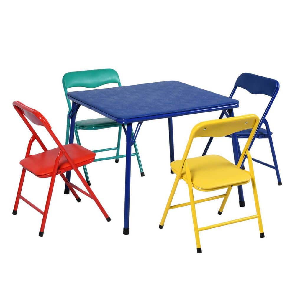 Homy Casa TAGE CO Folding Table and Chair Set, Modern Style for Kids ...