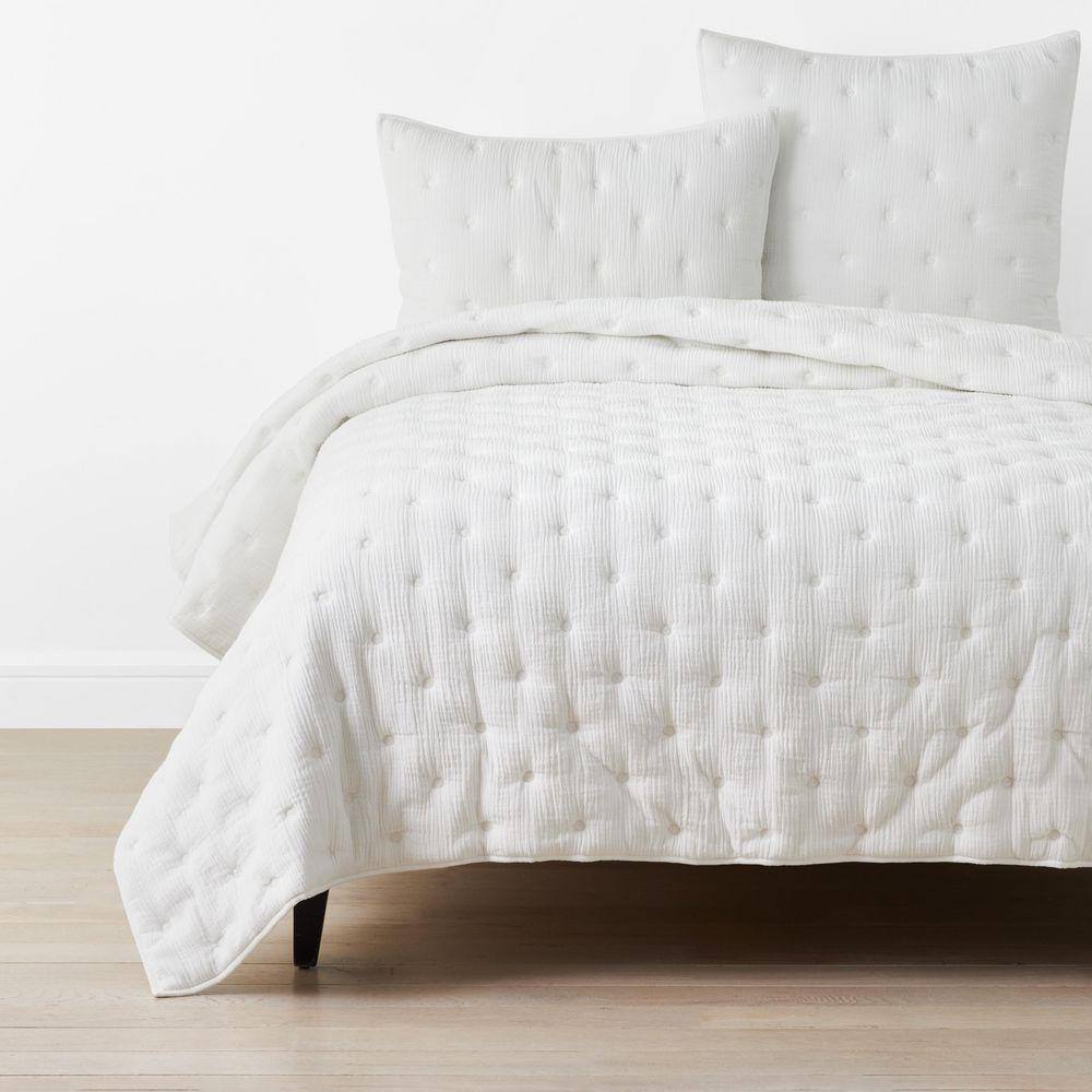 Others Company Cotton Gauze Decorative Off White Twin/Twin XL Quilt ...