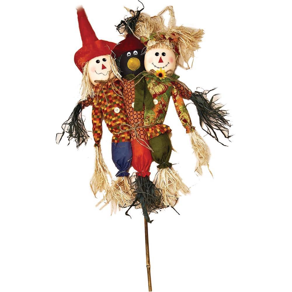 36 in. Trio Scarecrow and Crow Stake 2117 - The Home Depot