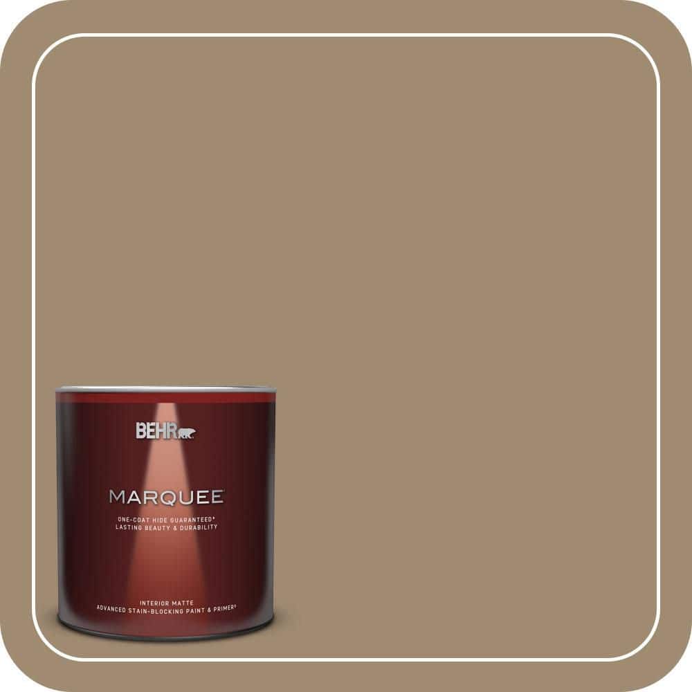 BEHR MARQUEE 1 qt. #PMD-102 River Mud Matte Interior Paint & Primer ...