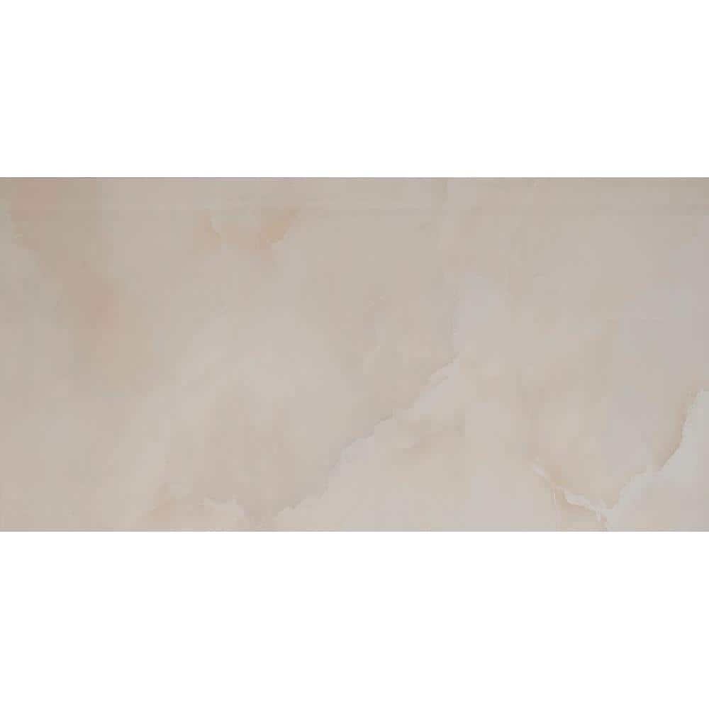 MSI Onice Ivory 12 in. x 24 in. Polished Porcelain Floor and Wall Tile ...