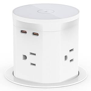 Countertop Pop Up Outlet Aluminum Power Strip with USB C and 4 AC ...