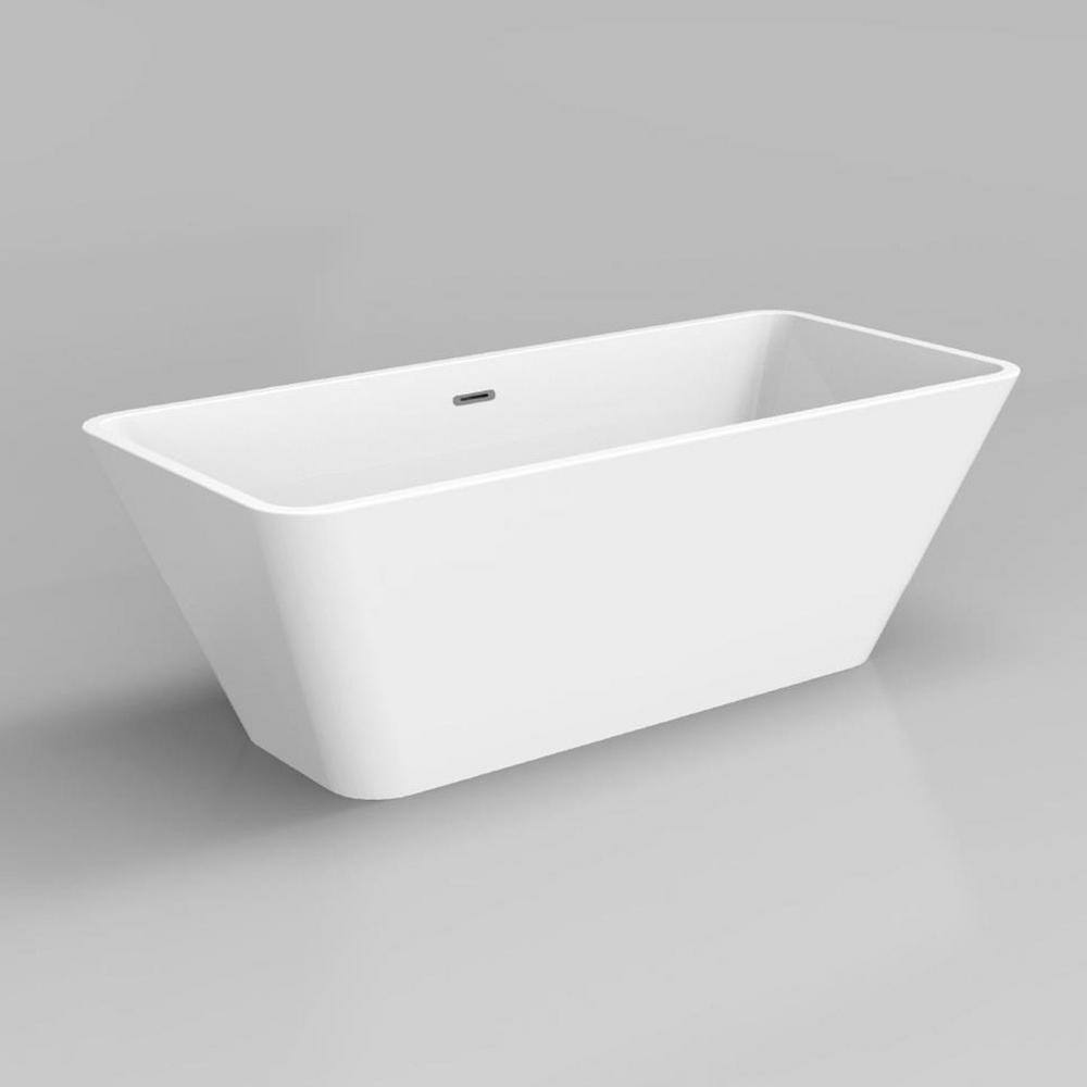 Maincraft Freestanding 59 in. x 31.5 in. Acrylic Soaking Flatbottom ...