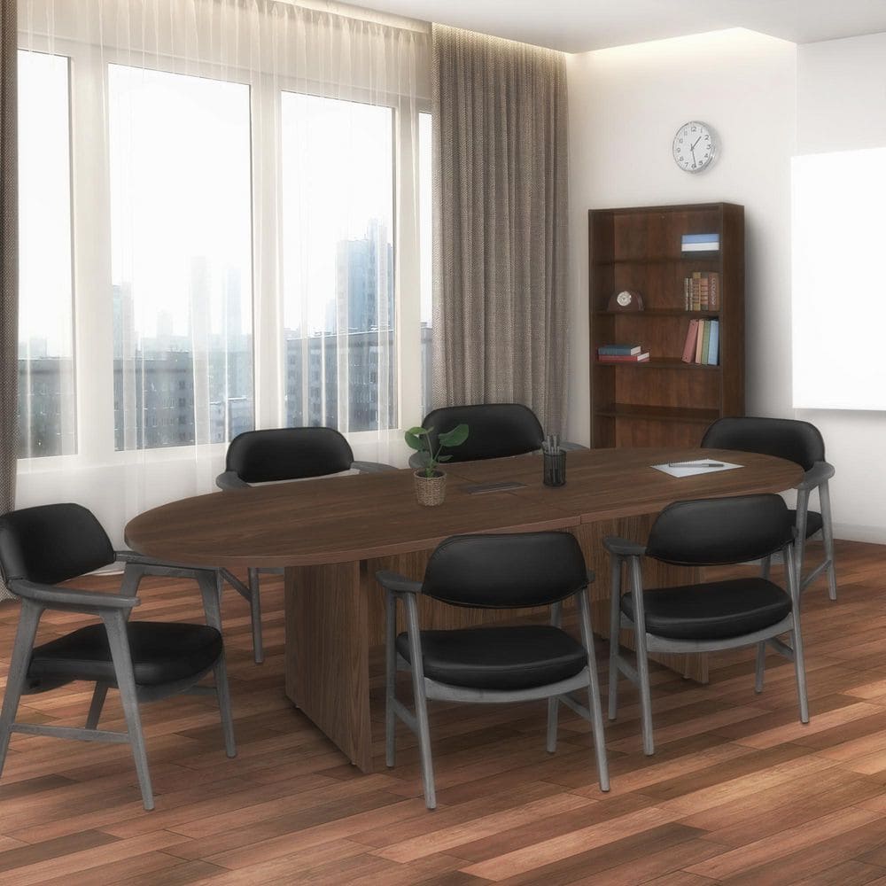 Regency Legacy 95 in. Neo Walnut Racetrack Conference Table Desk with ...