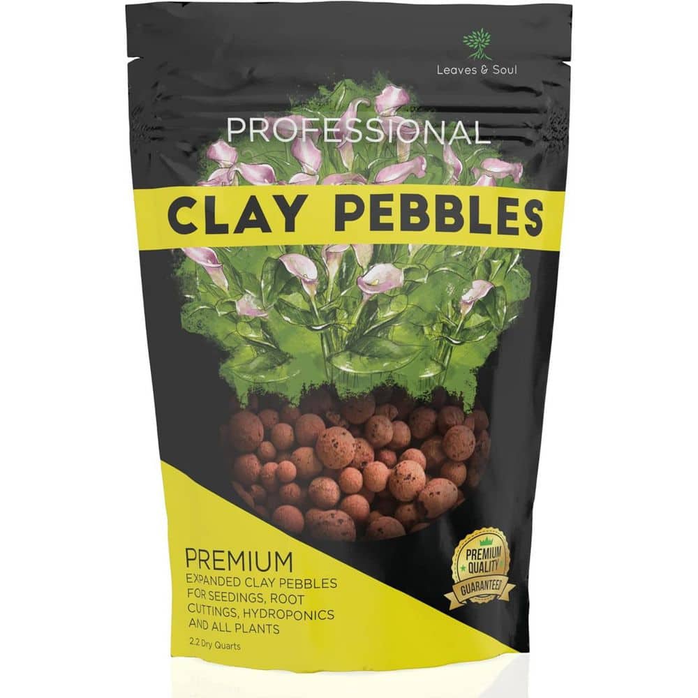 LEAVES AND SOUL Professional Clay Pebbles 8 oz. Non-Organic Soil ...