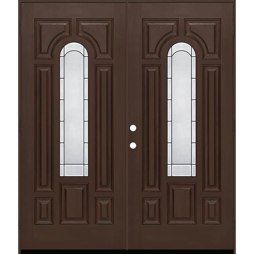 Steves & Sons Regency 72 in. x 80 in. Center Lite Empire Deco Glass ...