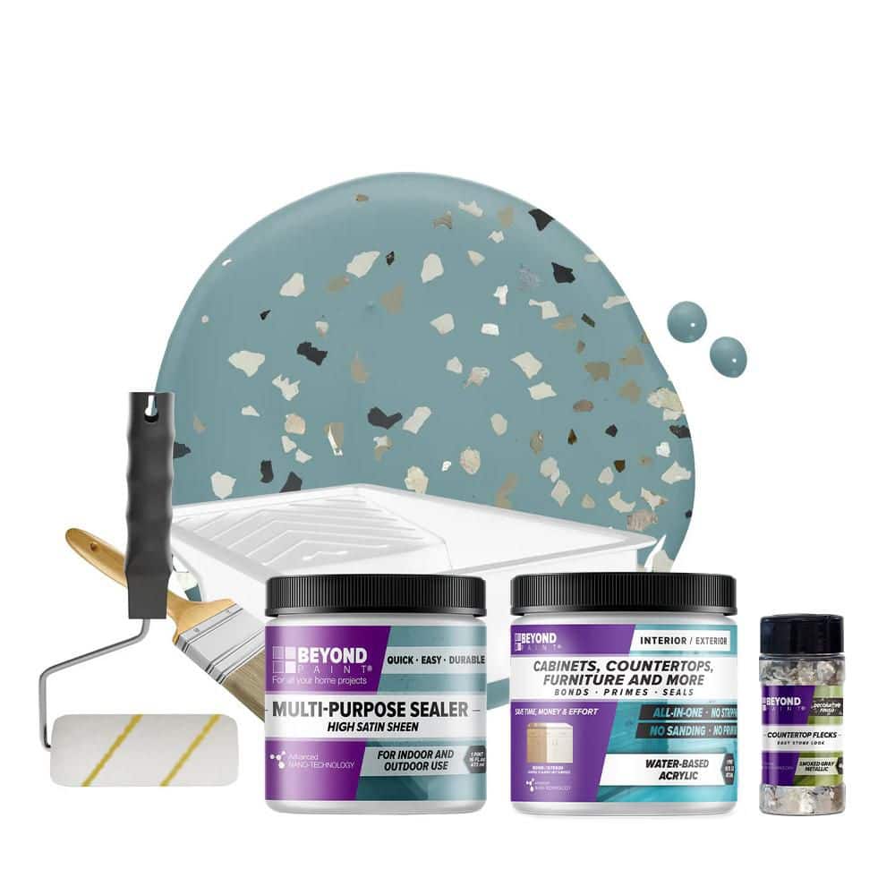 BEYOND PAINT Nantucket Countertop Kit and Smoked Gray Flecks BP54S ...