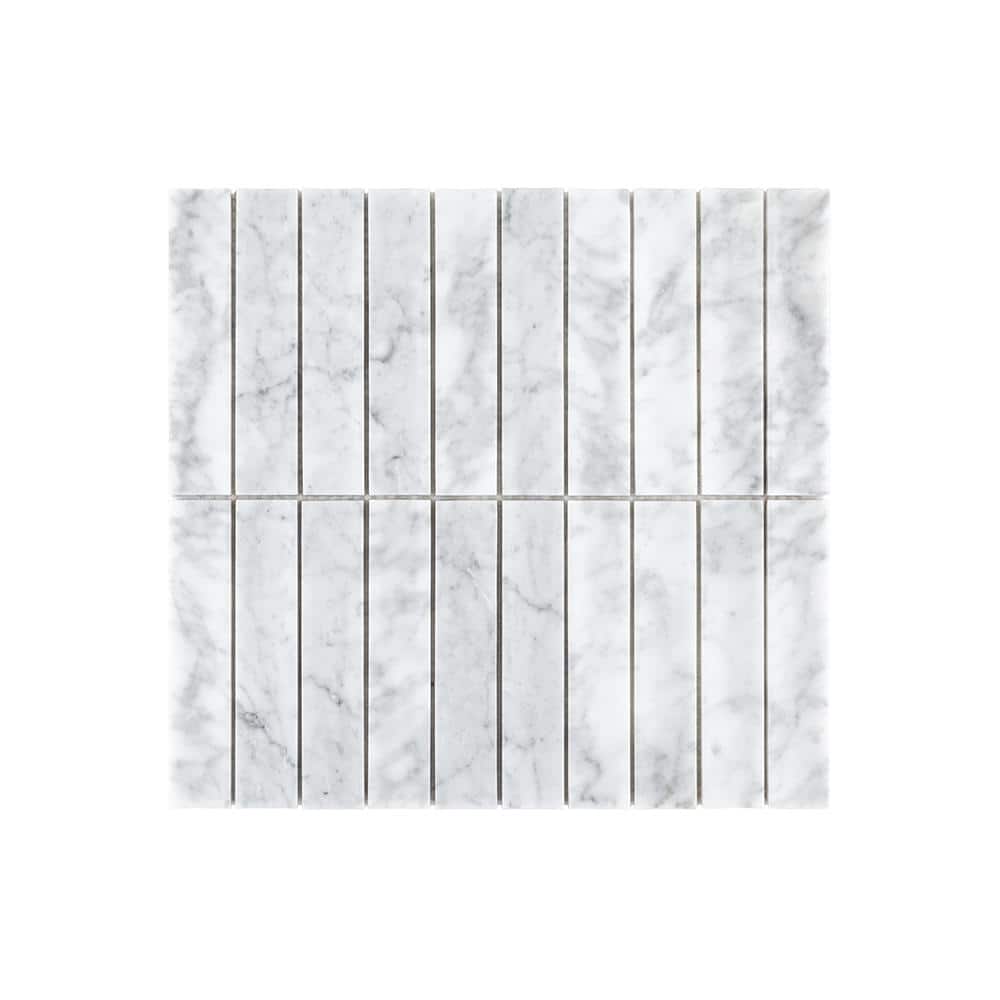 Jeffrey Court Ionic Pillar White 11.625 in. x 12.5 in. Fluted Semi ...