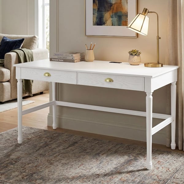 CHRISTOPHER KNIGHT HOME Cirox Country 60 in. Rectangle White Wood 2 ...