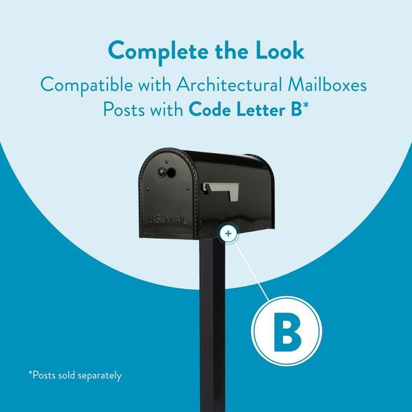 Post Mounted Mailbox Architectural Mailboxes MailMax™ – Large Black ...