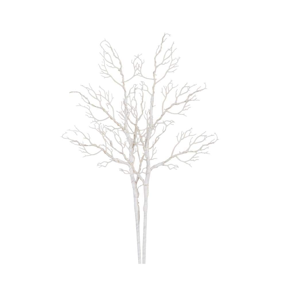 Nearly Natural 35 in. Pre-Lit Artificial White Birch Branches with 80 ...