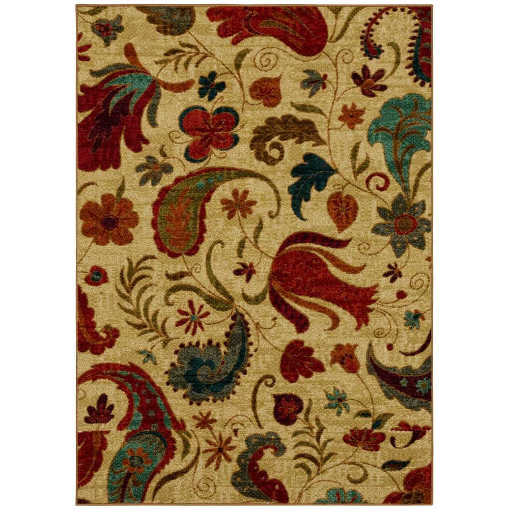 Mohawk Home Tropical Acres Multi 5 ft. x 7 ft. Paisley Area Rug 681746 ...