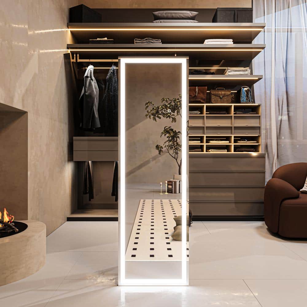 ORGANNICE 18 in. W x 58 in. H Rectangle LED Full Length Mirror with ...