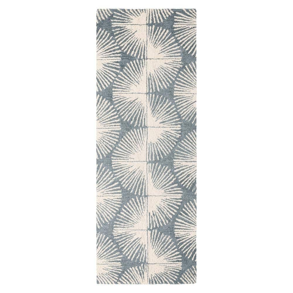 NICOLE MILLER NEW YORK Kendall Fluted Geo Handcrafted Wool 2.5 ft. x 7 ...