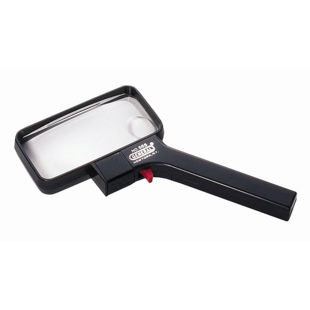 General Tools 2.5x Illuminated Rectangular Magnifier with 5x Bifocal ...