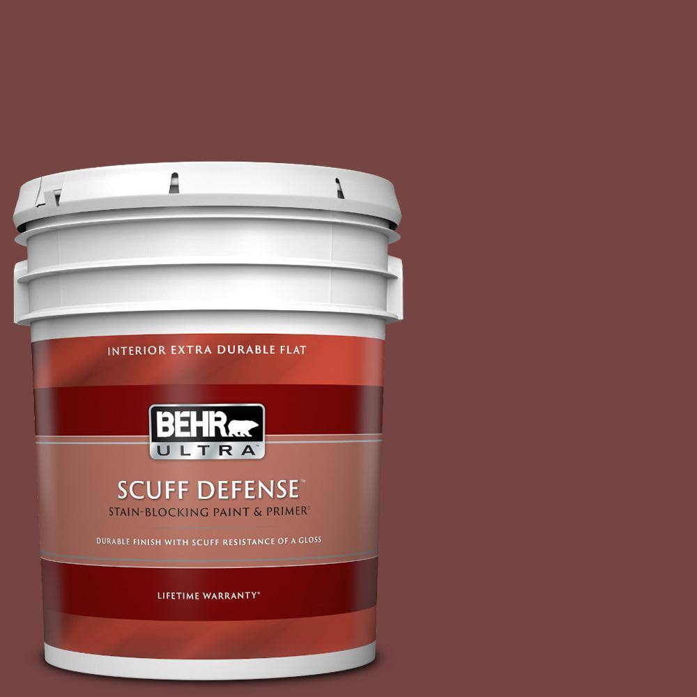 BEHR ULTRA 5 gal. #S130-7 Cherry Cola Extra Durable Flat Interior Paint ...
