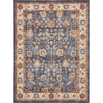 Unique Loom Utopia Larissa Navy Blue 5' 0 x 8' 0 Area Rug 3135397 - The ...