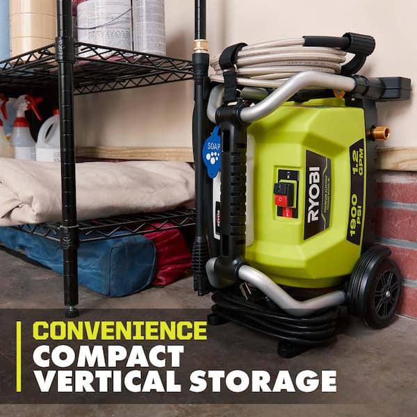 RYOBI 1900 PSI 1.2 GPM Cold Water Wheeled Electric Pressure Washer with 12 in. Surface Cleaner RY1419MT RY31012